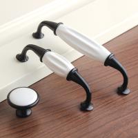 China European Style Antique Furniture Knobs Handles Ceramic Zinc Alloy Cabinet Handles for Wardrobe Drawer Dresser Kitchen Bathroom for sale