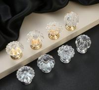 China Diamond Crystal Handles Single Hole Pots Lids Top Beads Wardrobe Doors Acrylic Plastic Furniture Drawers  Handles for Bedroom for sale