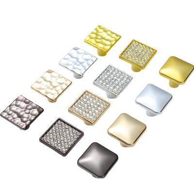 China Factory Luxury Diamond-Embellished ABS Single Hole Cabinet Door Knob Modern Single Hole Handle for Bedroom Bathroom Drawers for sale