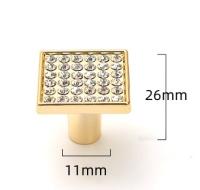 China Factory Luxury Diamond-Embellished ABS Single Hole Cabinet Door Knob Modern Single Hole Handle for Bedroom Bathroom Drawers for sale