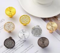 China Factory ABS Cabinet Door Knob Round Single Hole Handle Luxury  Drawer Bedroom Wardrobe Dresser Set With Diamonds for sale
