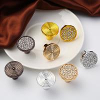 China Factory ABS Cabinet Door Knob Round Single Hole Handle Luxury  Drawer Bedroom Wardrobe Dresser Set With Diamonds for sale