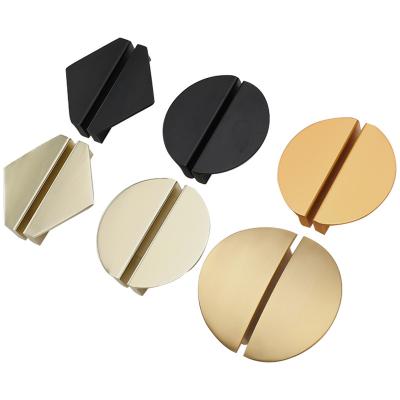 China Semi-Circular Handles Aluminium Luxury Shoe Cabinets Wardrobe Door Handles Black Round Triangle Furniture Handles for sale