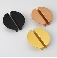 China Semi-Circular Handles Aluminium Luxury Shoe Cabinets Wardrobe Door Handles Black Round Triangle Furniture Handles for sale