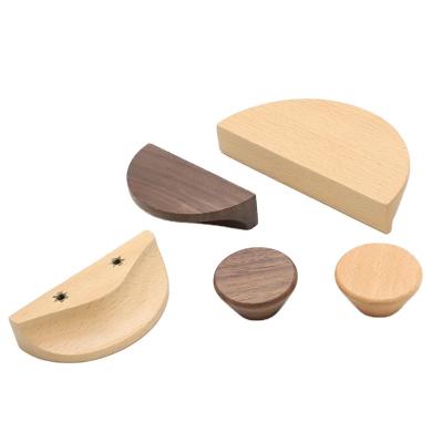 China Factory Wholesale Half Round Handle Cabinet Door Drawer Cabinet Wooden Handle Wardrobe Double Door Round Half Handle for sale