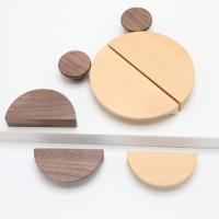 China Factory Wholesale Half Round Handle Cabinet Door Drawer Cabinet Wooden Handle Wardrobe Double Door Round Half Handle for sale