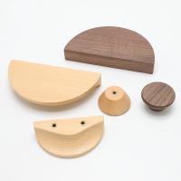 China Factory Wholesale Half Round Handle Cabinet Door Drawer Cabinet Wooden Handle Wardrobe Double Door Round Half Handle for sale