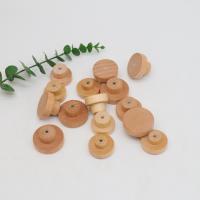 China Solid Wood Round Flat Handle Mini Drawer Wooden Handle Furniture Door Accessories Knob for sale