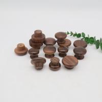 China Solid Wood Round Flat Handle Mini Drawer Wooden Handle Furniture Door Accessories Knob for sale