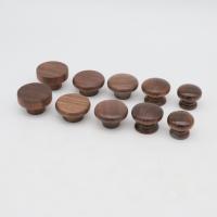 China Solid Wood Round Flat Handle Mini Drawer Wooden Handle Furniture Door Accessories Knob for sale