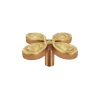 China Nordic Solid Brass Cabinet Wardrobe Door Handle Knob Modern Simple Gold Single Hole Furniture Drawer Flower Shape Solid Handle for sale