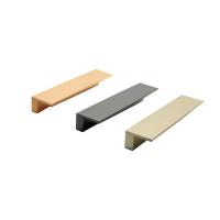 China 4.7-Inch Rectangular Matte Black Aluminum Cabinet Pulls Luxury L-Style Decorative Drawer Handle and Knob for Kitchen Bedroom for sale