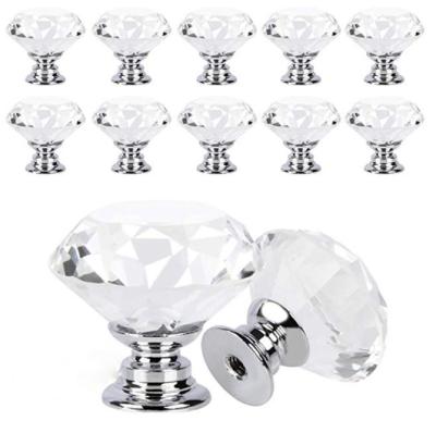 China Living Room Kitchen Bedroom Colored Knobs Glass Acrylic Cabinets Handles for sale