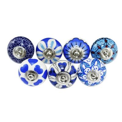 China Latest Multi Color Ceramic Round Cabinet Knobs Zinc Drawer Cabinet Door Handle for sale