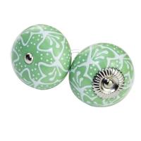 China Latest Multi Color Ceramic Round Cabinet Knobs Zinc Drawer Cabinet Door Handle for sale