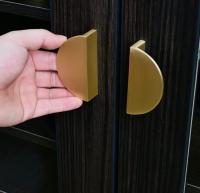 China Wholesale Gold Half Moon Handles Knobs Drawer Door Knob Pulls for Cabinet for sale