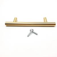 China Aluminium Profile Solid Metal Hardware Furniture Kitchen Door Pull Handle Matt Black Gold Knob Cabinet Handles 1meter T Bar for sale