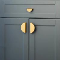 China Antique & Modern Pull Handles Cabinet Half Moon Knobs Gold Furniture Door Wardrobe Cupboard Dresser Vanity Hardware Kitchen for sale