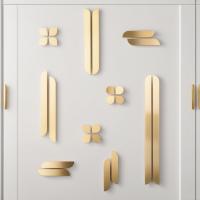 China Customized Mold Gold Handles for Cabinets Salix Leaf Knob Furniture for sale