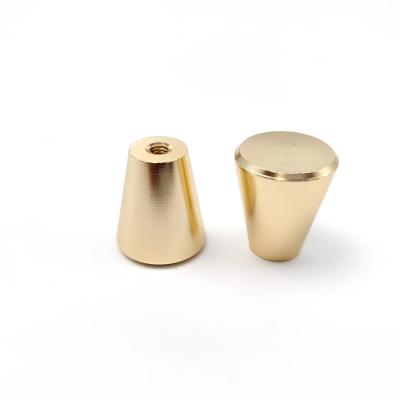 China Simple Modern 20mm Drawer Gold Knobs Hardware Circular Cone Kitchen Cabinet Knobs for sale