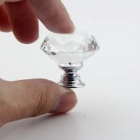 China Modern Transparent Crystal Knob Beautiful Golden Knobs Handle Durable Easy Installation Furniture Door Pulls Kitchen Wardrobe for sale