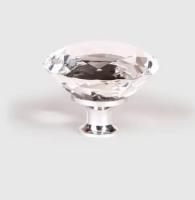 China Modern Transparent Crystal Knob Beautiful Golden Knobs Handle Durable Easy Installation Furniture Door Pulls Kitchen Wardrobe for sale