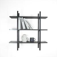 China Industrial Modern 3-Tier Wall Mounted Shelves Olive Green With H-Shape Metal Frame 31.5inches Kitchen for sale