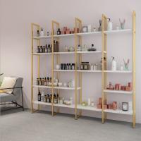 China XINJUN Factory Luxury Metal Aluminum Golden and Black Display  Decorative Shower Wall Mounted Shelf  MDF Home Furniture for sale