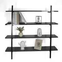 China New Design Metal Floating Shelf Modern Simple Bookshelves Wood Bookcase Multiple Colors Wall Mount Shelf for Home Office for sale