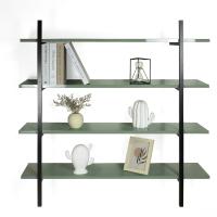 China New Design Metal Floating Shelf Modern Simple Bookshelves Wood Bookcase Multiple Colors Wall Mount Shelf for Home Office for sale