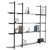 China Modern Metal Floating Shelf Design Bookshelves Metal Wood Bookcase Home Bookcase for sale