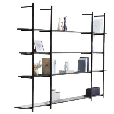 China Modern Metal Floating Shelf Design Bookshelves Metal Wood Bookcase Home Bookcase for sale