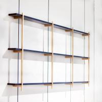 China Modern Metal Floating Shelf Design Bookshelves Metal Wood Bookcase Home Bookcase for sale