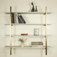 China New Design Aluminum Metal Wood Wall Shelf Storage Kid Book Shelf for Living Room for sale