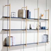 China XinJun Factory New Design Luxury Gold Aluminum Wall Mounted Shelf for sale