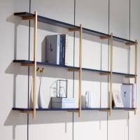 China XinJun Factory New Design Luxury Gold Aluminum Wall Mounted Shelf for sale