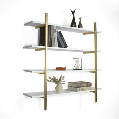 China Creative Wall Floating Display for Books Garage Kits and Ornaments Wall-mounted Wooden and Metal Shelves Rack for Living Room for sale