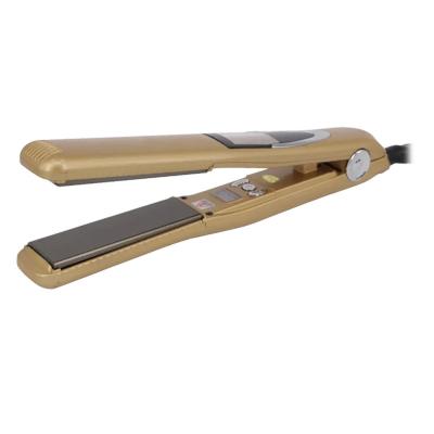 China Light Weight Fast Heating Golden Titanium Electric Hair Straightener With MCH for sale