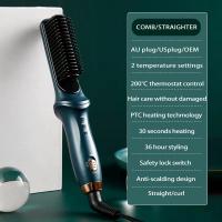 China Jiuoaky Purple Negative Ion Hot Comb Straightener With Built In Comb Accessories for sale