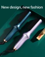 China Jiuoaky Purple Negative Ion Hot Comb Straightener With Built In Comb Accessories for sale