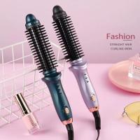 China Black Electric Hot Comb Brush PTC Heating Wave Fast Styling Curling Iron for sale