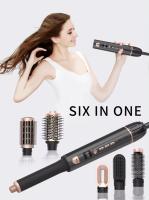 China New Design 2024 Hot Sale 6 In 1 Multi Function Styler Air Wrap LCD Display Hot Air Brush for sale