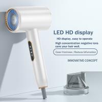 China 2000W Powerful High Speed Hair Blow Dryer LCD Liquid Crystal Display Negative Ion Salon Hair Dryer for sale