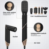 China Professional 6 In 1 Powerful Foldable Hot Air Hair Styler Dryer Ionic Beauty Salon Balck Golden for sale