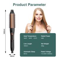 China Tourmaline Ceramic Hair Curling Brush With Adjustable Temperature And 1.6M Power Cord for sale