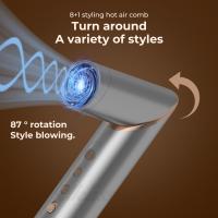 China Professional 8 in 1 Hair Styler Hot Air Brush Multi Curling Drying Straightening Negative Ion Folding Gift Set for sale