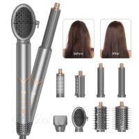 China Professional 8 in 1 Hair Styler Hot Air Brush Multi Curling Drying Straightening Negative Ion Folding Gift Set for sale