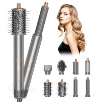 China Professional 8 in 1 Hair Styler Hot Air Brush Multi Curling Drying Straightening Negative Ion Folding Gift Set for sale