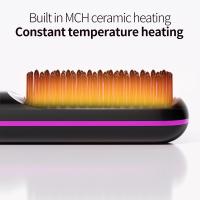 China Portable Cordless Hair Straightening Brush 35W Fast Heating Type-C With Negative Ion Temperature Display Screen for sale