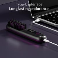 China Portable Cordless Hair Straightening Brush 35W Fast Heating Type-C With Negative Ion Temperature Display Screen for sale